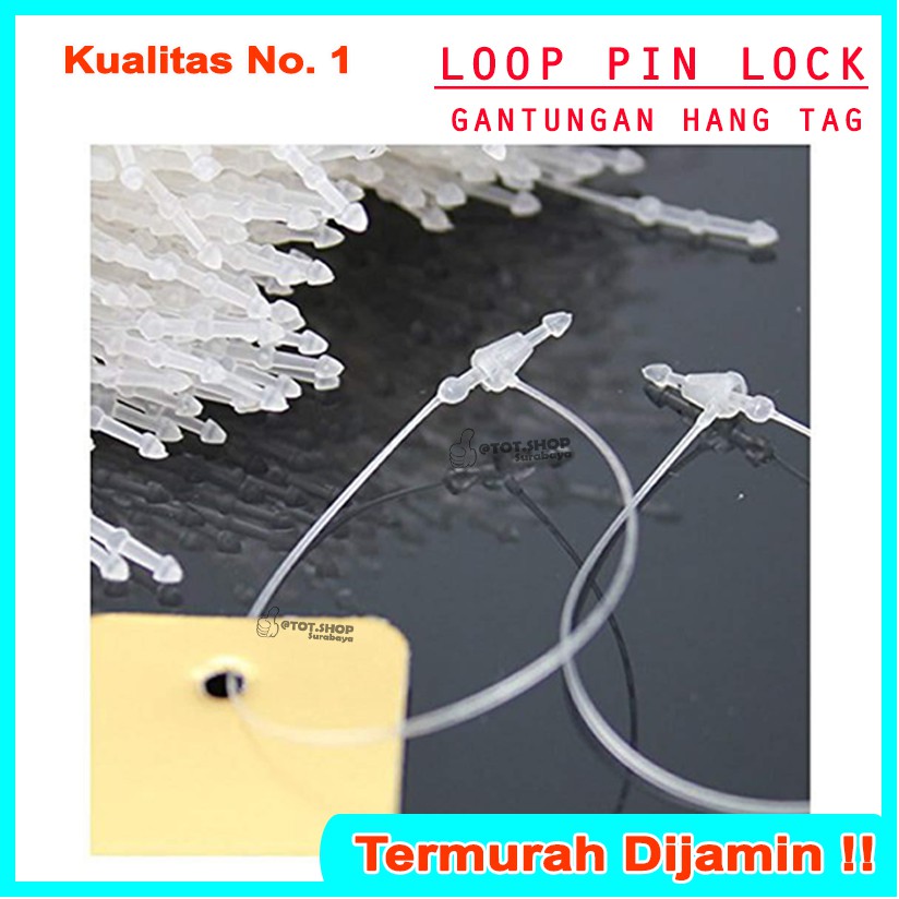 Jual 1 Dos isi 5000pcs LOOP PIN / HANG TAG PLASTIK LOCK STRING PIN (uk ...