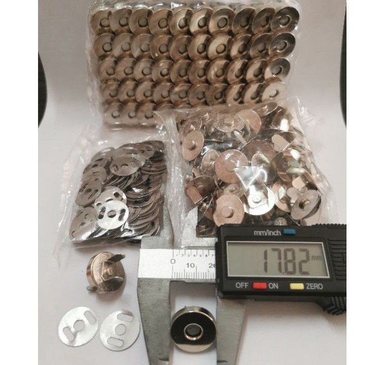 Jual kancing magnet tas 18mm/ magnet 1,8cm nikel/100pcs | Shopee Indonesia