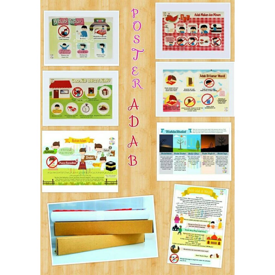 Jual Poster Elhana Adab (isi 7) Anak Muslim - Islamic Seri | Shopee ...