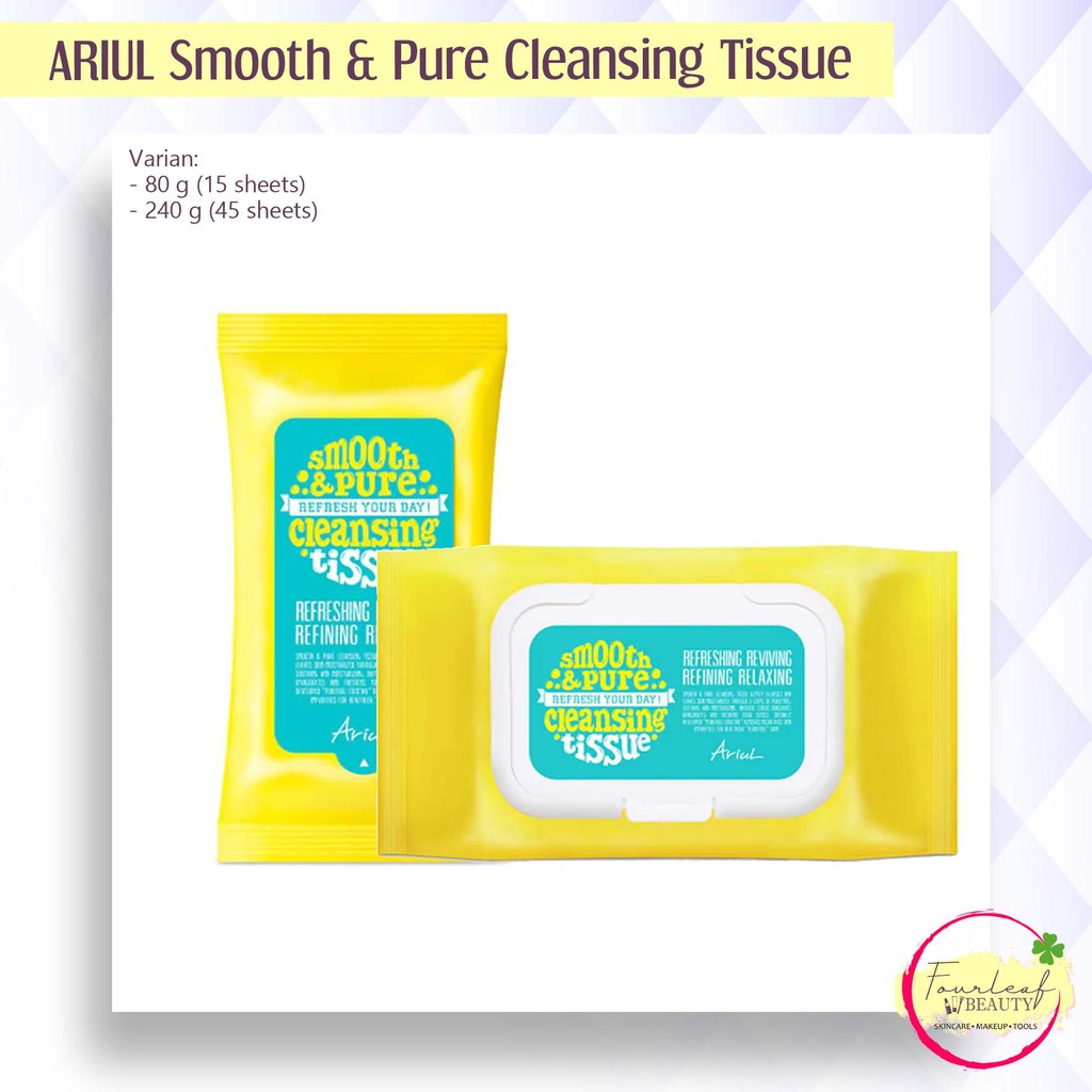 Jual ARIUL Smooth & Pure Cleansing Tissue - 80 g dan 240 g | Shopee ...