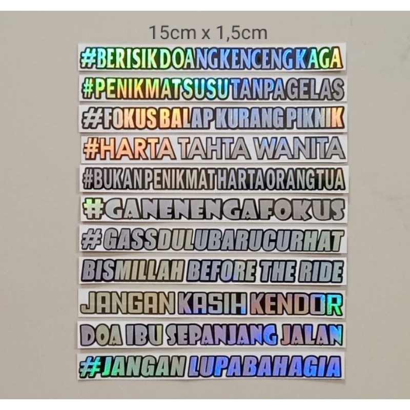 Jual sticker kata-kata cutting sticker visor helm sticker motor ...