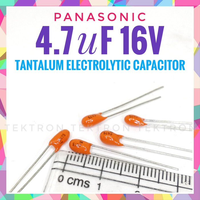 Jual Panasonic 4.7uF 16V Tantalum Electrolytic Capacitor kapasitor 4u7 ...