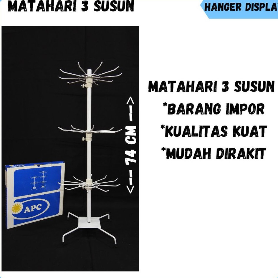 Jual Rak Display Putar Matahari 3 Susun Besi Kuat Tebal Impor Gantungan ...