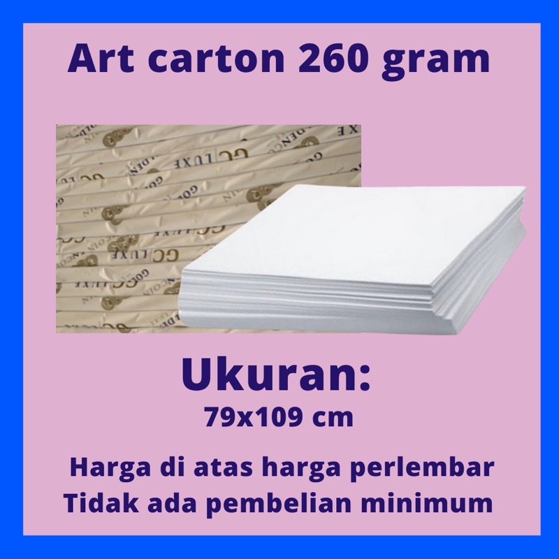 Jual kertas Art carton / karton 260 gram (isi 10) | Shopee Indonesia