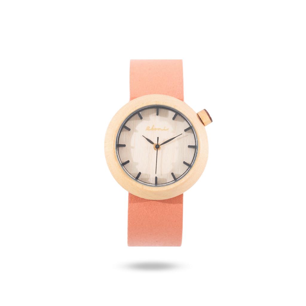 Jual Eboni Jam Tangan Kayu Mini Maple 2.0's - Peach | Shopee Indonesia