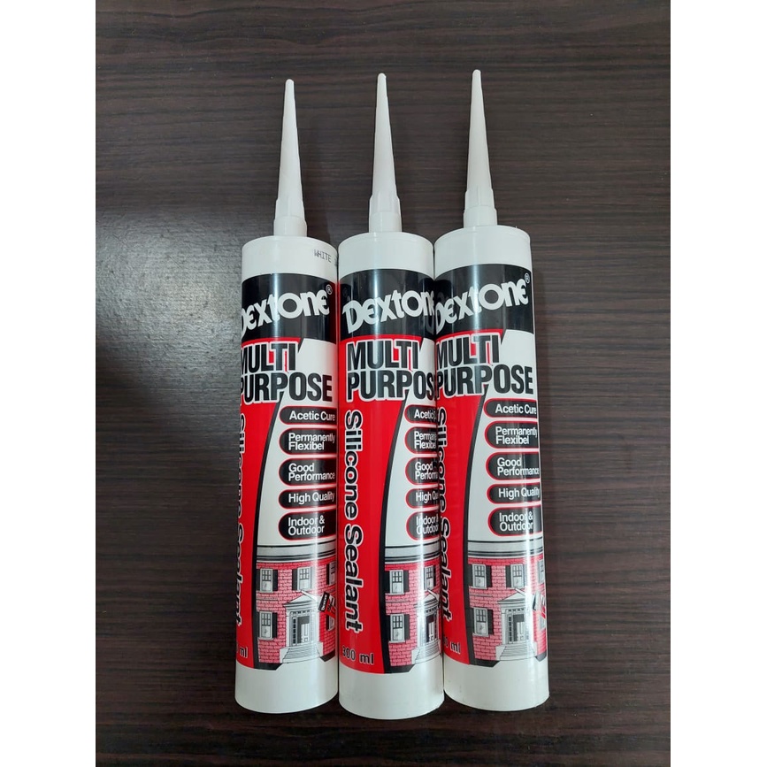 Jual Lem Tabung Sealant Sealent Silicone Silicon Dextone CLEAR BENING HITAM PUTIH | lem kaca ...