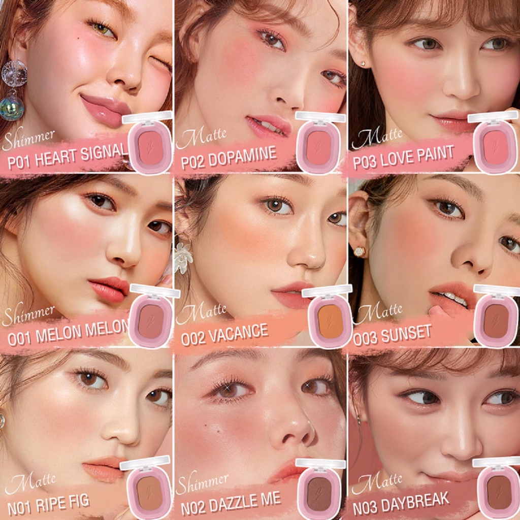 Jual 【New Shades】PINKFLASH OhMyHoney Blush Soft Powder Naturally ...