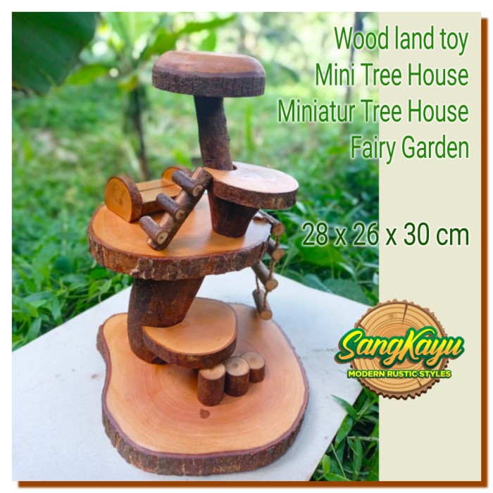 Jual Wooden toys Fairy garden 004 Mini Tree House Miniature rumah mini ...