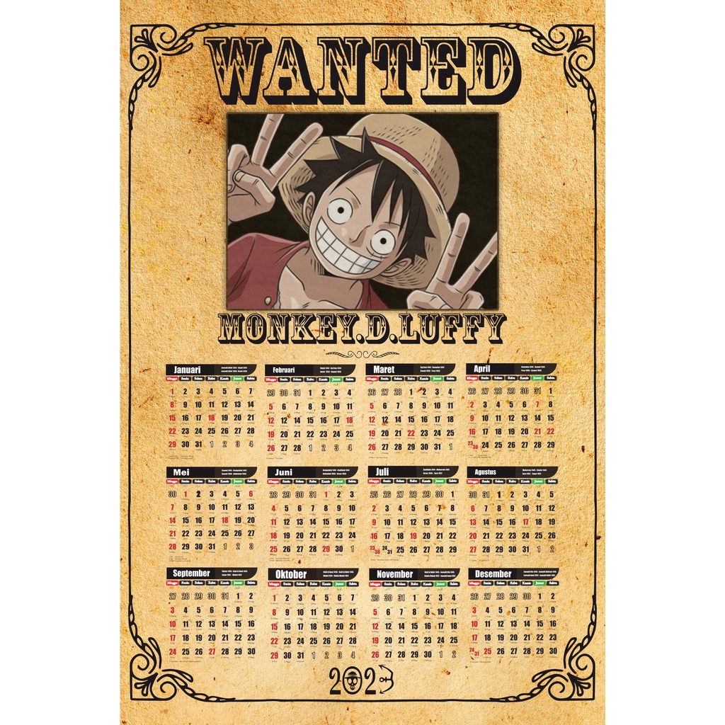 Jual Cetak KALENDER ANIME [ ONE PIECE ] - kalender poster - kalender ...