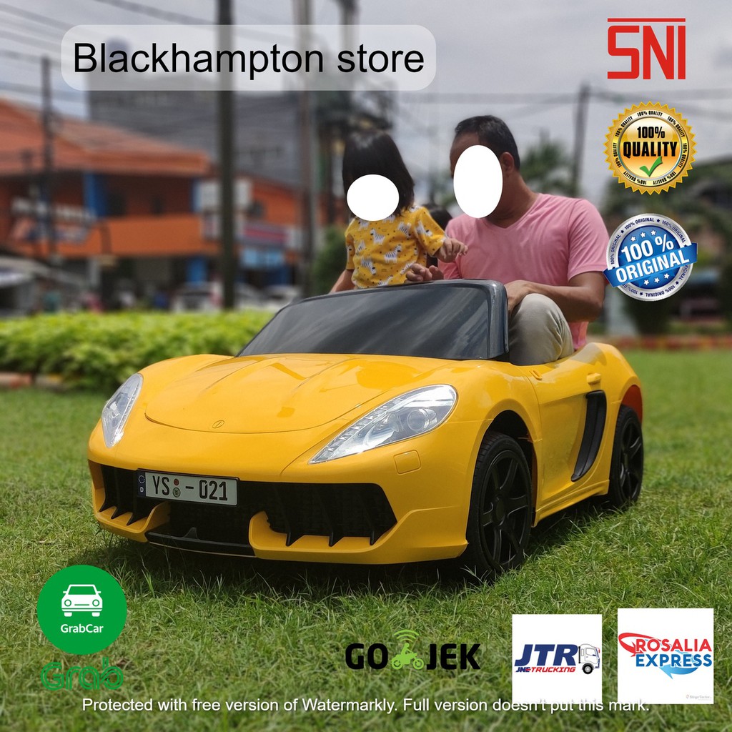 Jual Mobil aki mainan anak. PORSCHE KUNING ( 2 ORANG DEWASA ) | Shopee ...