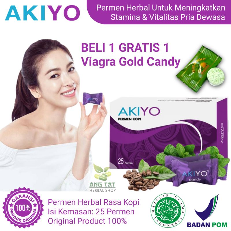 Jual AKIYO Candy Original Permen Kopi Penambah Stamina Pria BPOM (BONUS VGOLD CANDY) | Shopee ...