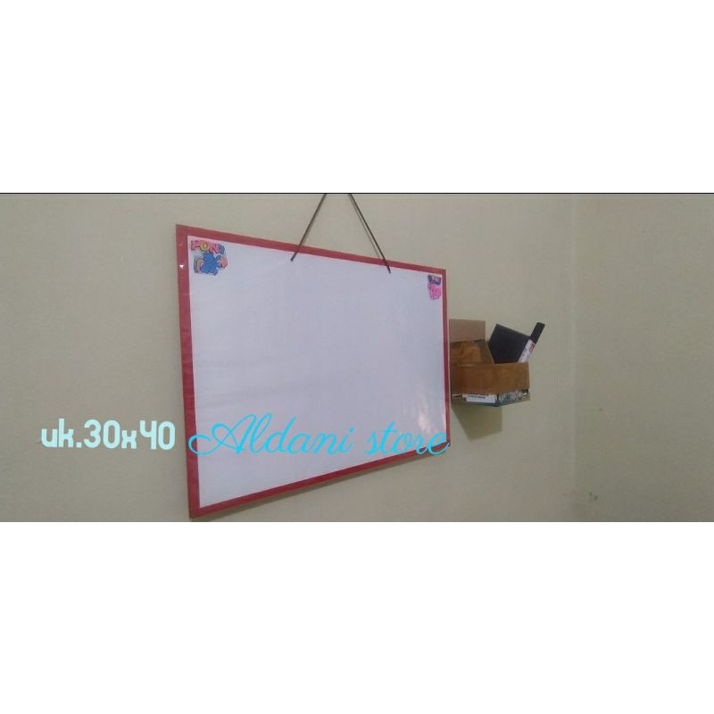 Jual papan tulis gantung ukuran 30x40 cm pree spidol dan penghapus ...