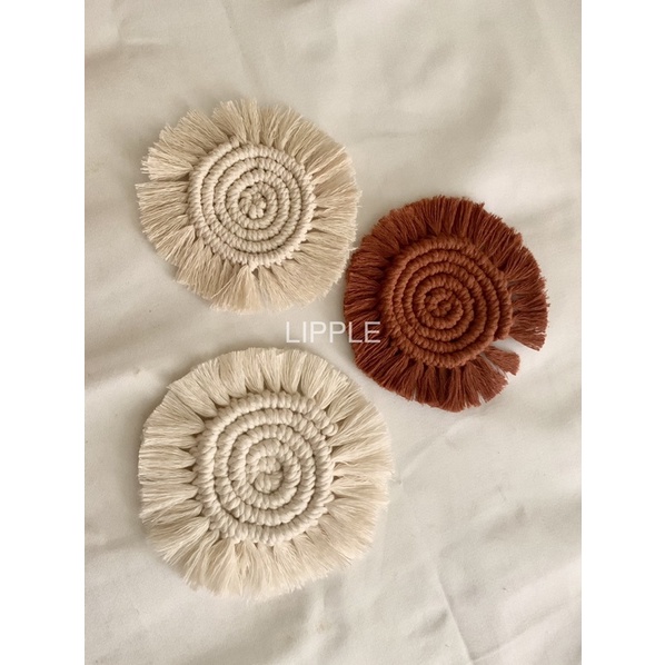 Jual LUCU!! Tatakan gelas (Coaster Macrame) | Shopee Indonesia