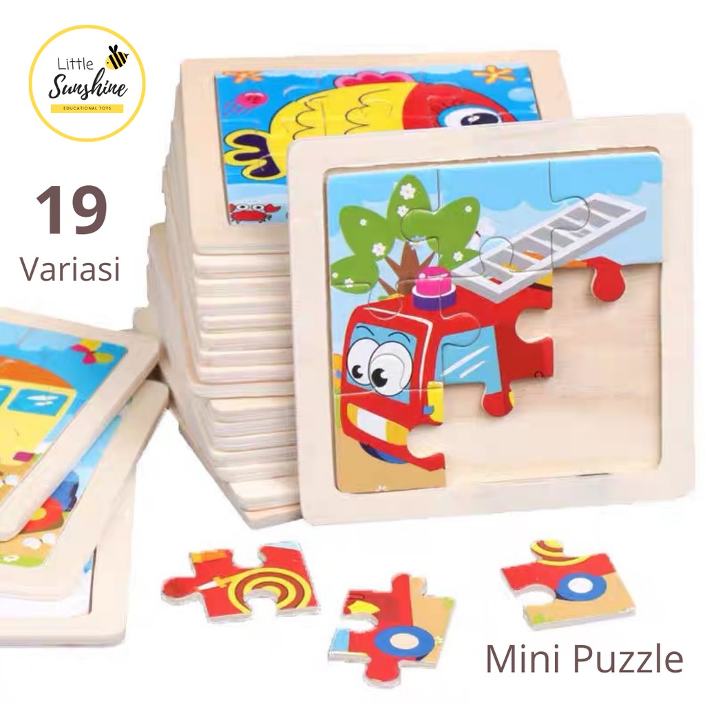 Jual Mainan Edukasi Puzzle Anak 9 Piece Mainan 11x11cm Mini Puzzle Kayu ...