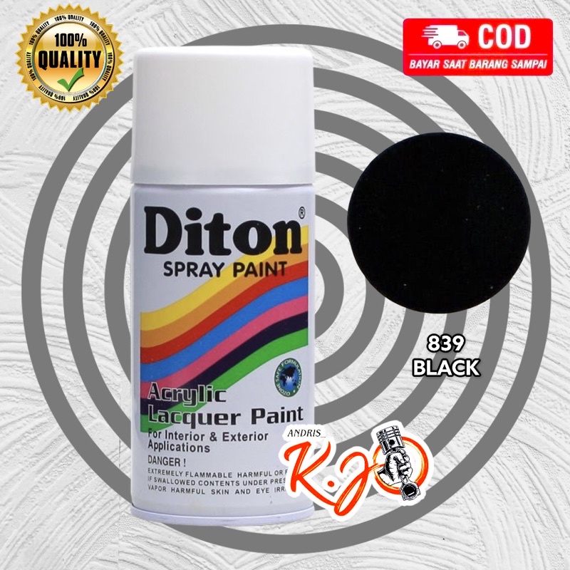 Jual Diton Black 839 Cat Semprot Diton Aeresol Paint 300cc Spray Hitam Mengkilap Diton Hitam ...