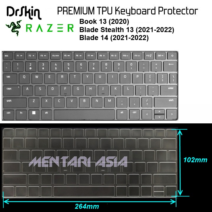 Jual Keyboard Protector RAZER Blade Stealth 13 2021-2022 - DrSkin ...