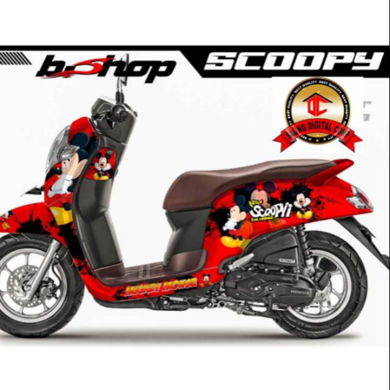 Jual Sticker Decal Honda Scoopy Full body motif Micky Mouse | Shopee ...