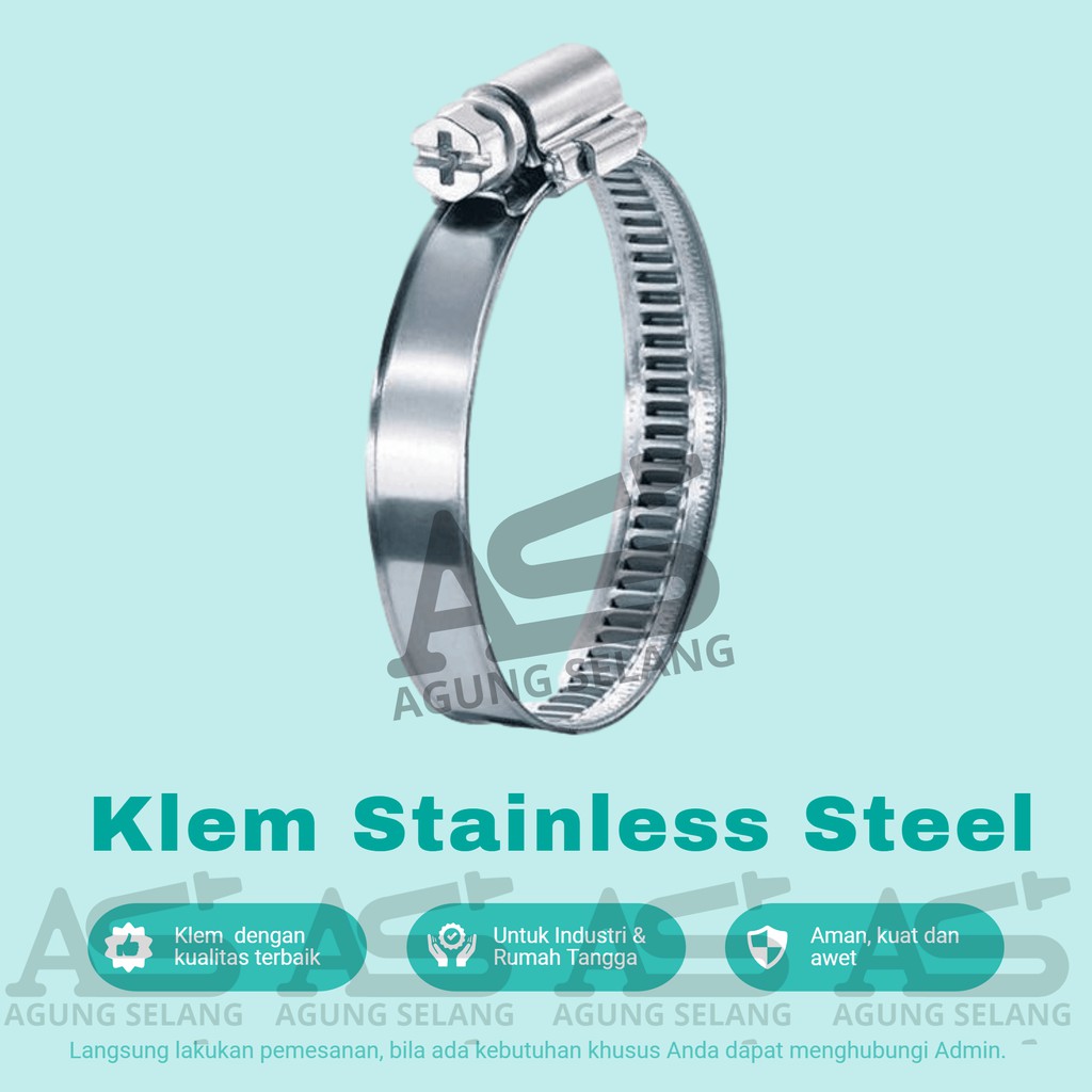 Jual Klem Selang Pipa Stainless Steel 8 Hose Clamp Pipe Taman Shopee