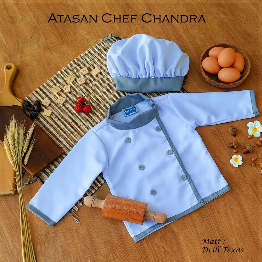 Jual BAJU CHEF CANDRA WARNA PUTIH KOMBI MOTIF KOTAK HITAM / BAJU CHEF ...
