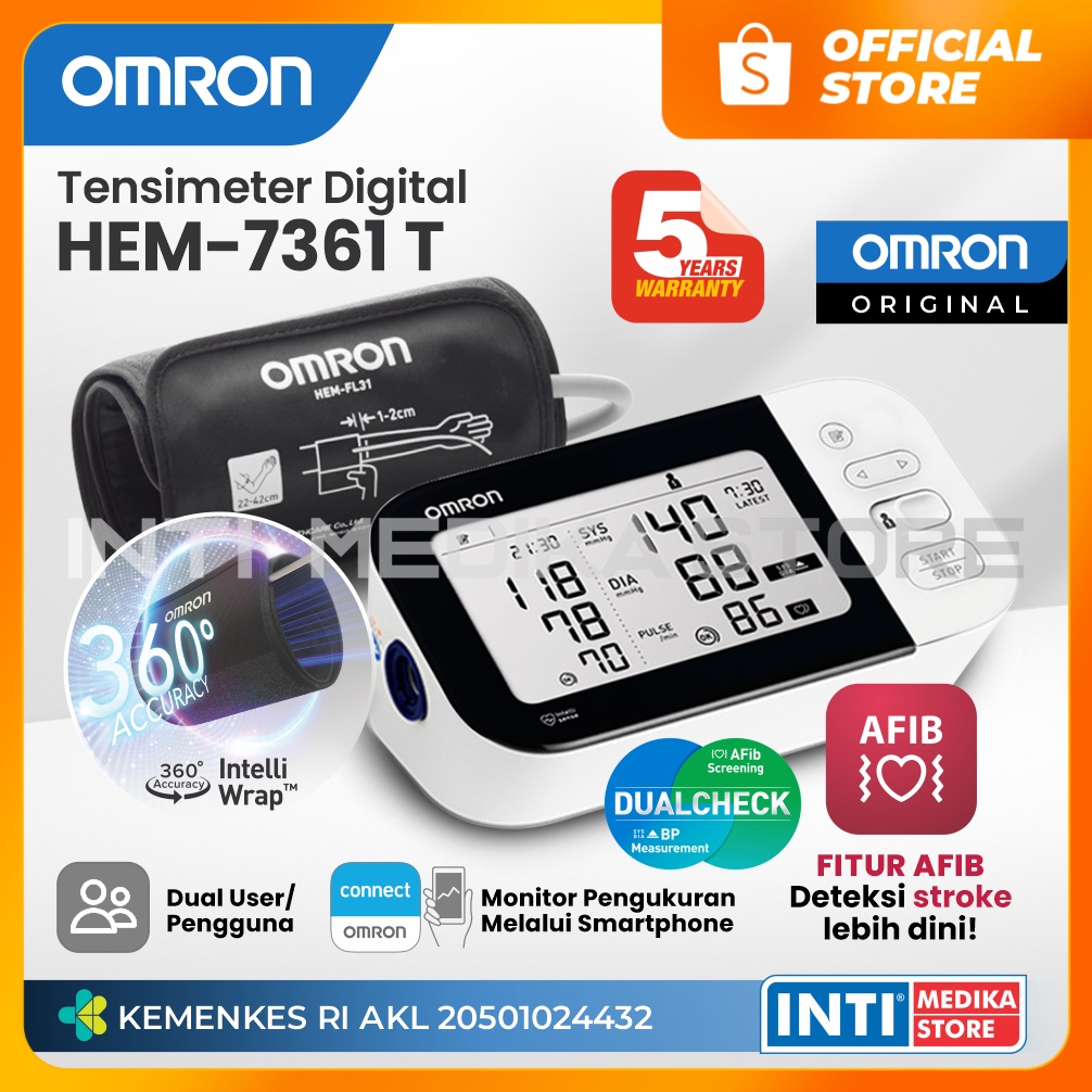 Jual OMRON - Tensimeter Digital Deteksi AFIB Stroke 7361T | Tensi ...