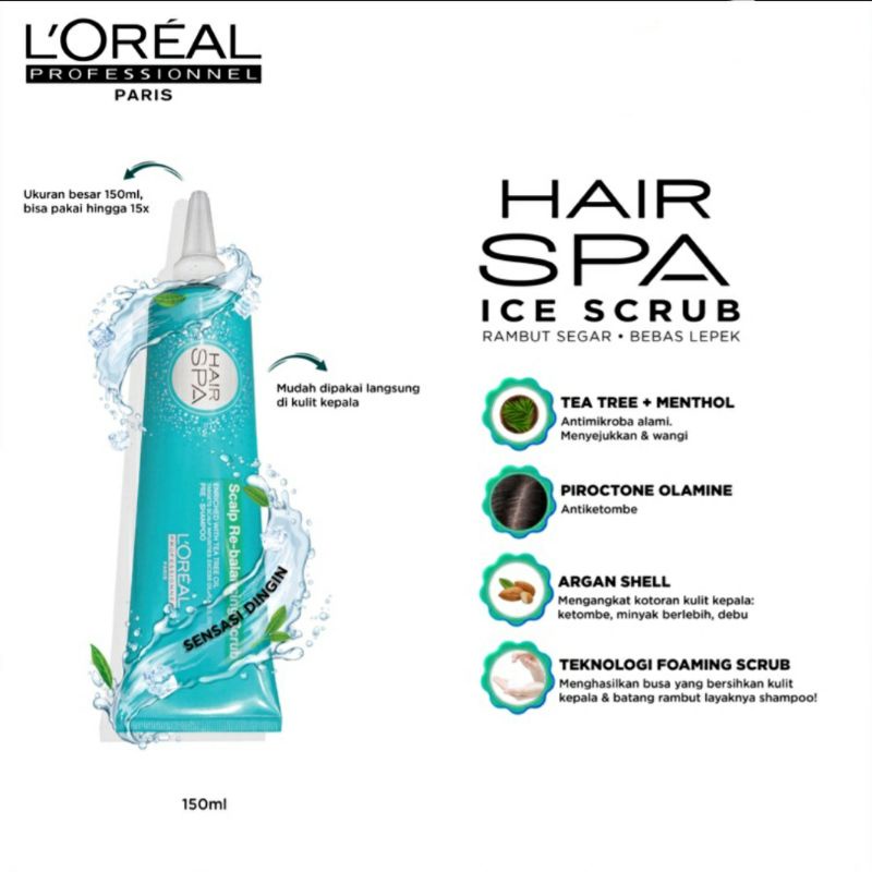 Jual LOREAL HAIR SPA SCALP REBALANCING 150 ML / HAIR SPA ICE SCRUB ...
