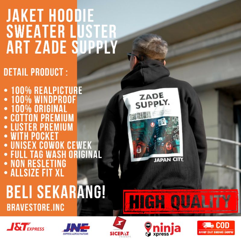 Jual Jaket Hoodie Sweater Jumper Cowok Cewek Luster Japan City Zade ...