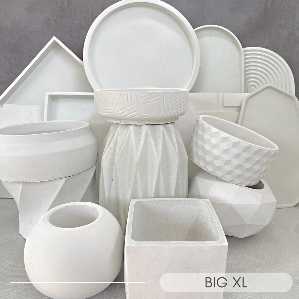 Jual [TDF BIG XL 1] Pot Tanaman Bunga | Coaster Semen Concrete | Pot ...