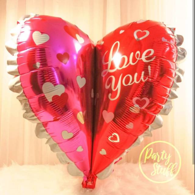 Jual Balon Love 4 sisi I LOVE YOU ( Jual balon helium huruf angka ...