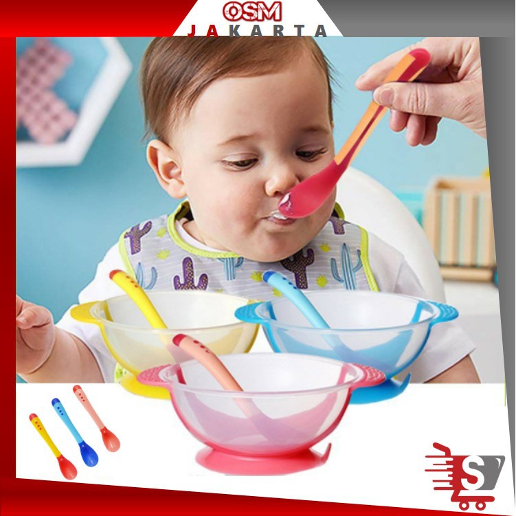 Jual OSM JKT B5074 Mangkok Set Bayi Anti Tumpah Sensor Panas Tempat ... Jual OSM JKT B5074 Mangkok Set Bayi Anti Tumpah Sensor Panas Tempat ...