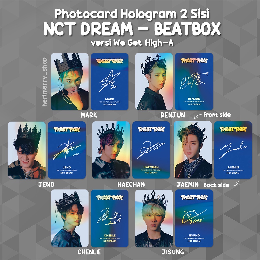 Jual Photocard Hologram NCT DREAM BEATBOX 2 Sisi Unofficial - Photo ...