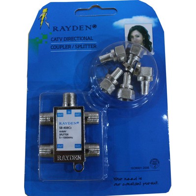 Jual Splitter TV Merk Rayden , 4 cabang TV ( CATV Directional Coupler ...