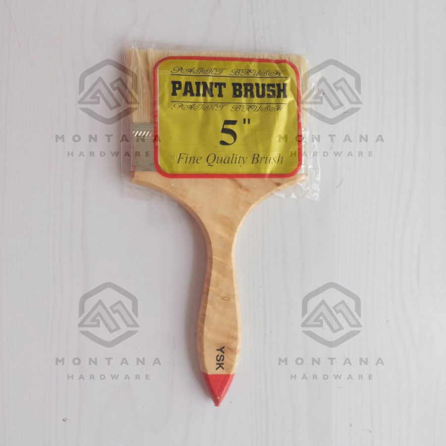 Jual Kuas Cat Tembok Gagang Kayu 5 inch merk YSK | Shopee Indonesia