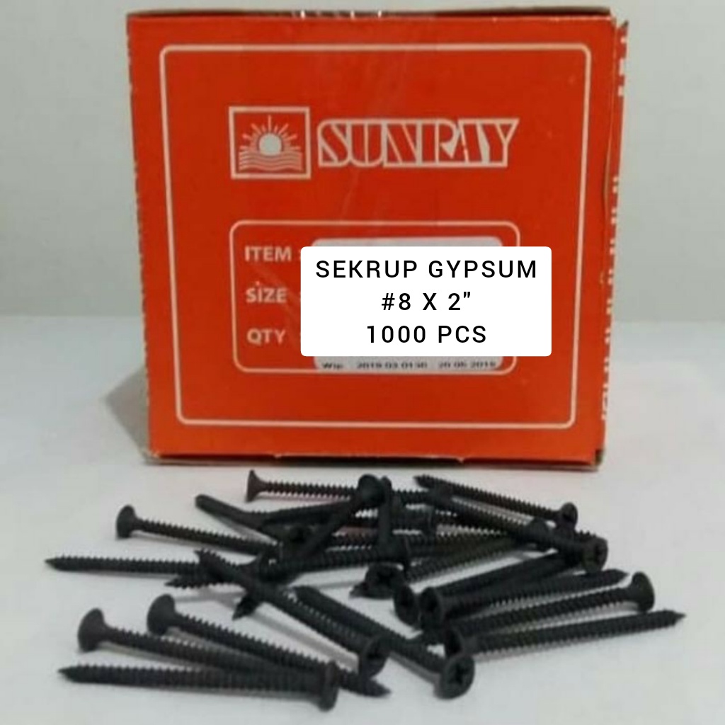 Jual Sekrup/Baut / Skrup Gypsum Hitam 5 cm 2" x 8 per 1 Dus | Shopee Indonesia
