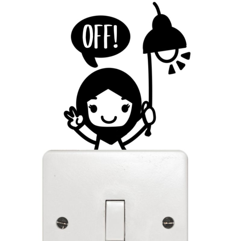 Jual (GIRL) LIGHT SWITCH WALL STICKER/STIKER LAMPU SAKLAR/STIKER STOP ...