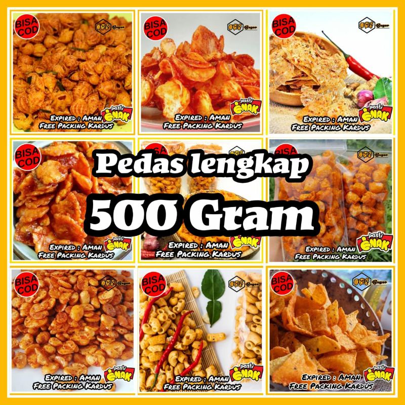 Jual snack kiloan 500 Gram camilan cemilan pedas kekinian jajan Jajanan ...
