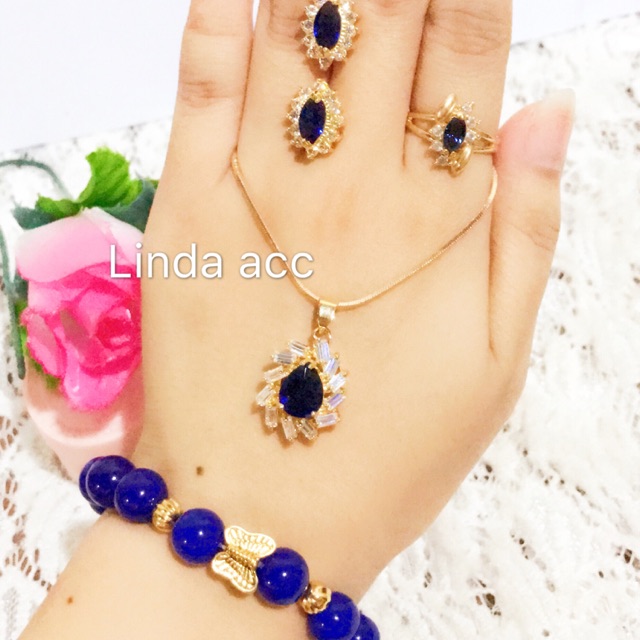 Jual set permata giok.warna biru donger gelang giok kupu2 8 | Shopee ...