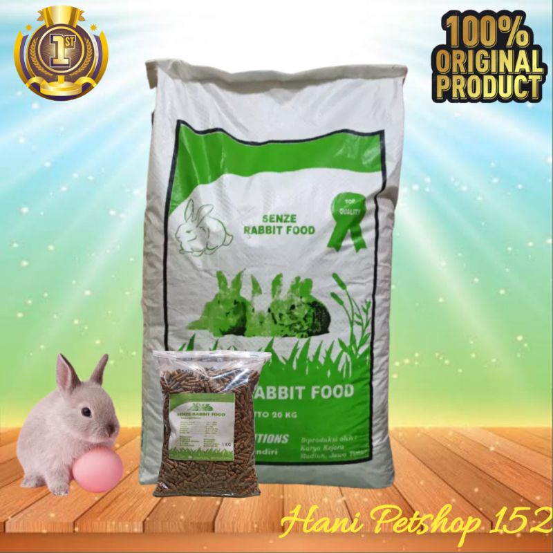 Jual PELET / PAKAN KELINCI SENZE RABBIT FOOD REPACK 1KG MURAH | Shopee ...