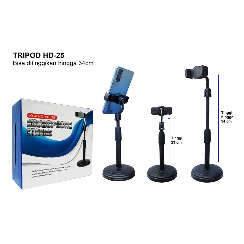 Jual TRIPOD HOLDER HD-25 FOLDING DESKTOP / STAND PHONE HOLDER SUPPORT ...