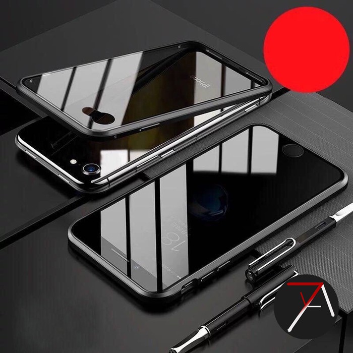 Jual Iphone 7 8 Iphone7 Iphone8 Double Side Glass Magnetic Case Metal Cover Casing Depan ...