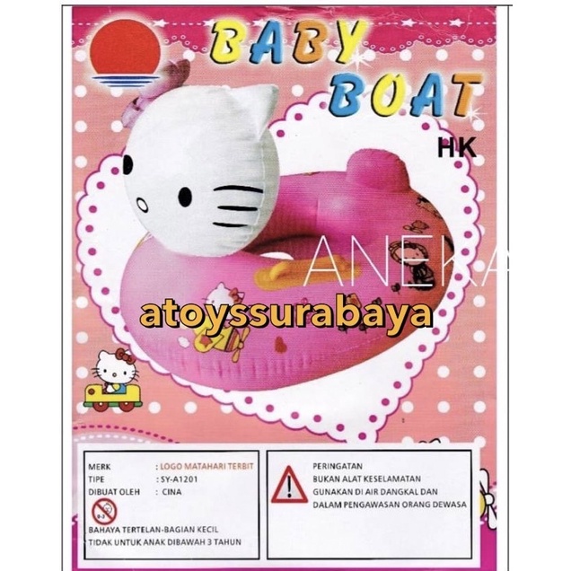 Jual FLOAT BAN RENANG PELAMPUNG BABY BOAT HELLO KITTY IMPOR HANDLE ...