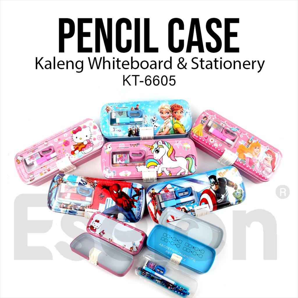 Jual Kotak Pensil Kaleng Whiteboard + Stationery SET Fancy Karakter ...