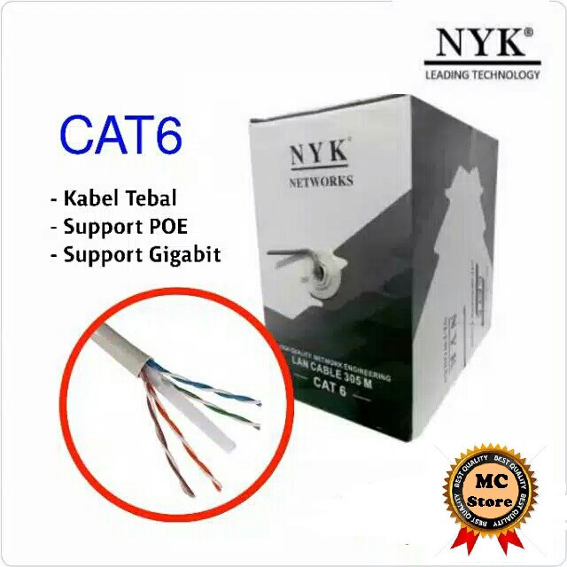 Jual Kabel LAN UTP CAT6 NYK 1 Box Roll dus 305 Meter CAT 6 | Shopee Indonesia