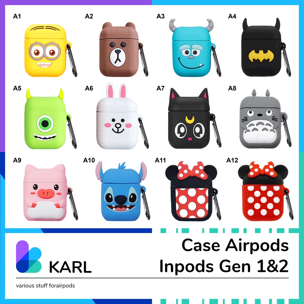 Jual Case Airpods Silicone Soft Case Cover Airpods Cartoon for Inpods ...