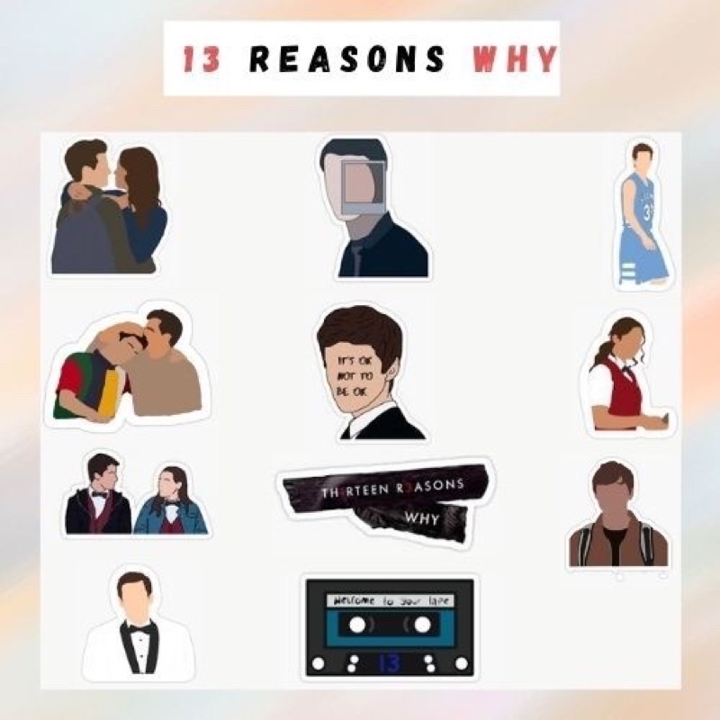 Jual 13 REASONS WHY stickers | aesthetic stickers 13 reason why ( 11 pc ...