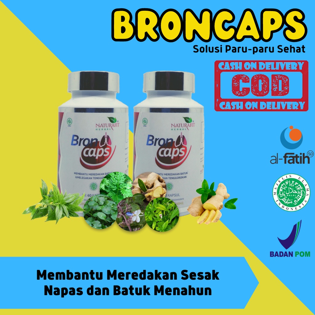 Jual Broncaps Asli Original Tutup Silver Obat Herbal Paru-paru Asma ...