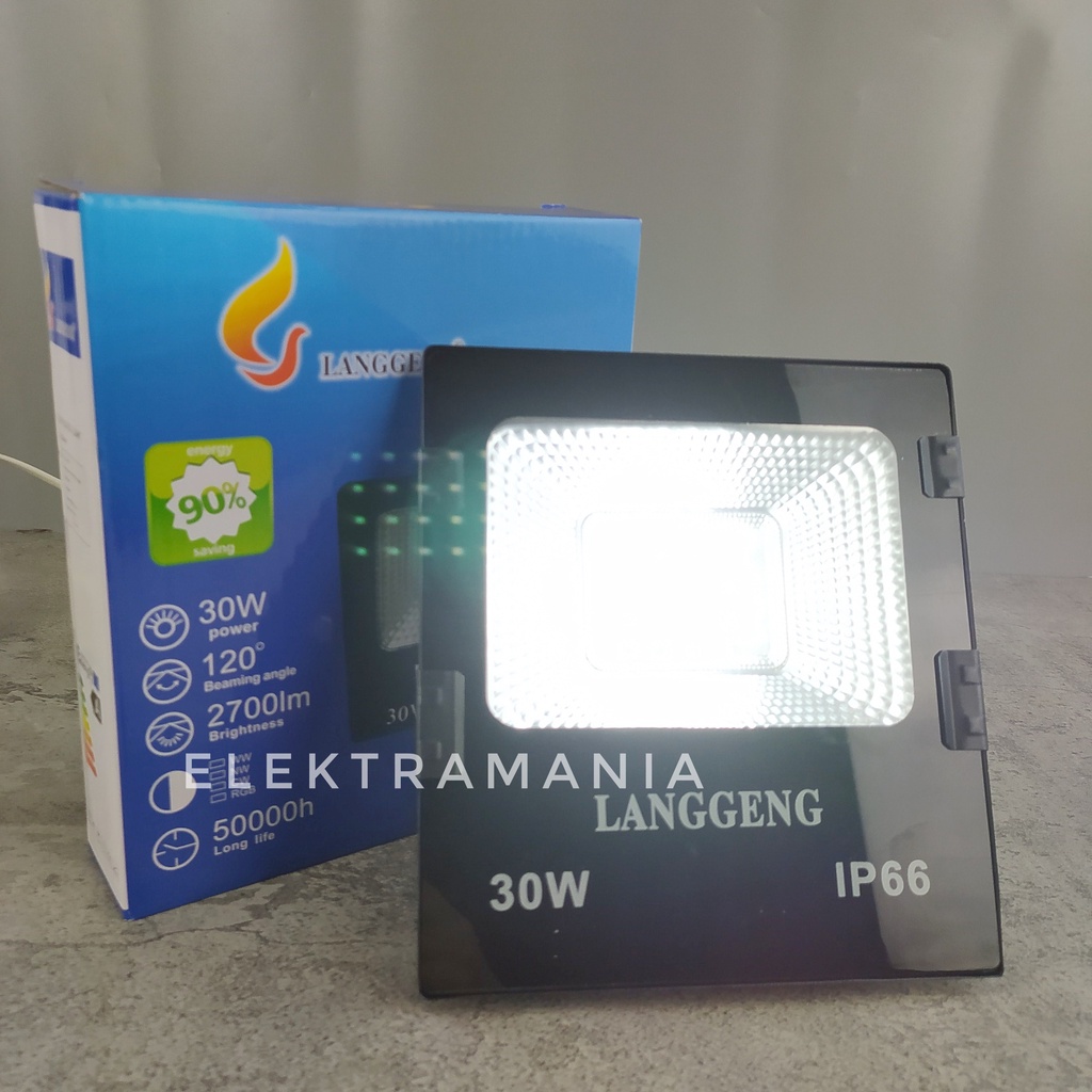 Jual Lampu Sorot / Tembak / Taman / LED Flood Light Langgeng 30-Watt Putih | Shopee Indonesia