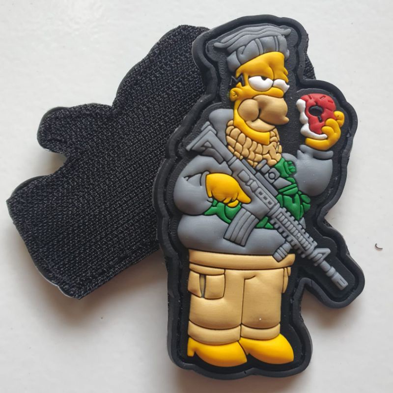 Jual patch rubber pvc timbul/patch rubber logo the simpsons army sniper ...