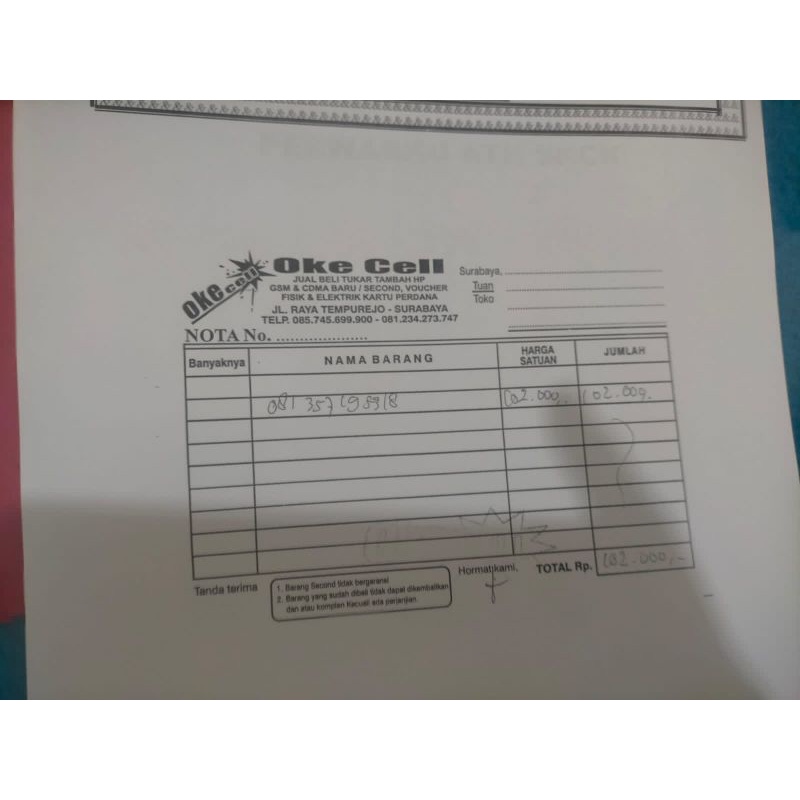 Jual CETAK/PRINT BUKU NOTA/BON/FAKTUR/KWITANSI 2 PLY | Shopee Indonesia