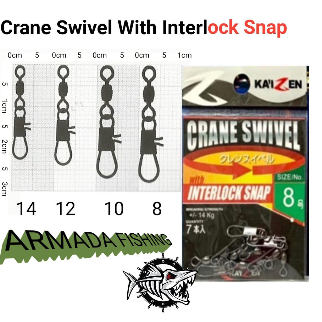 Jual Kaizen Crane Swivel With Interlock Snap (Pilih Ukuran) | Shopee ...