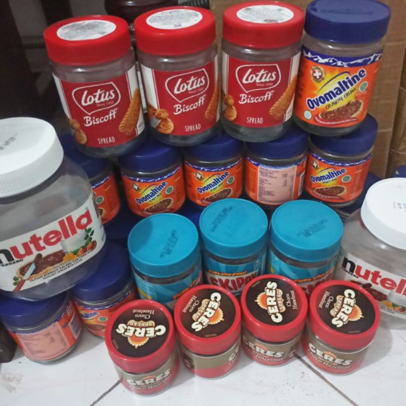 Jual Botol Kosong Ovomaltine Lotus Biscoff Skippy Nutella Ceres. Tempat ...